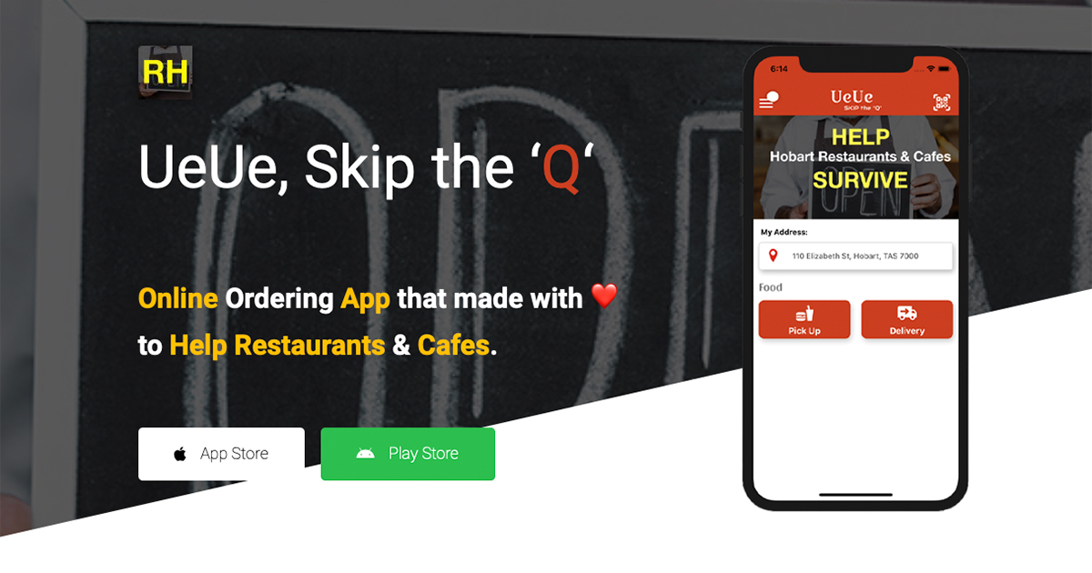 UeUe, Skip the 'Q' - Online Ordering App Tasmania
